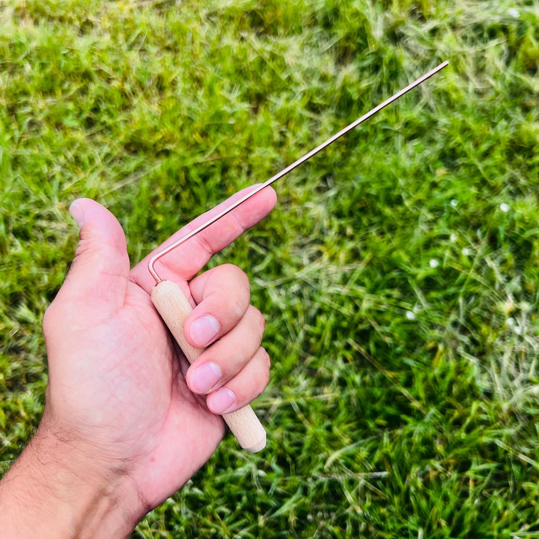 2pcs 100% Copper Solid Dowsing Rods With Wood Handles - Pair Divination ...