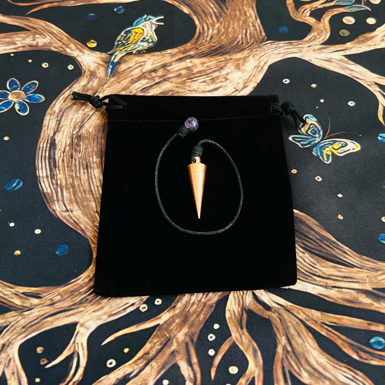 100% Copper Dowsing Pendulum With Amethyst | Solid Copper Divination ...