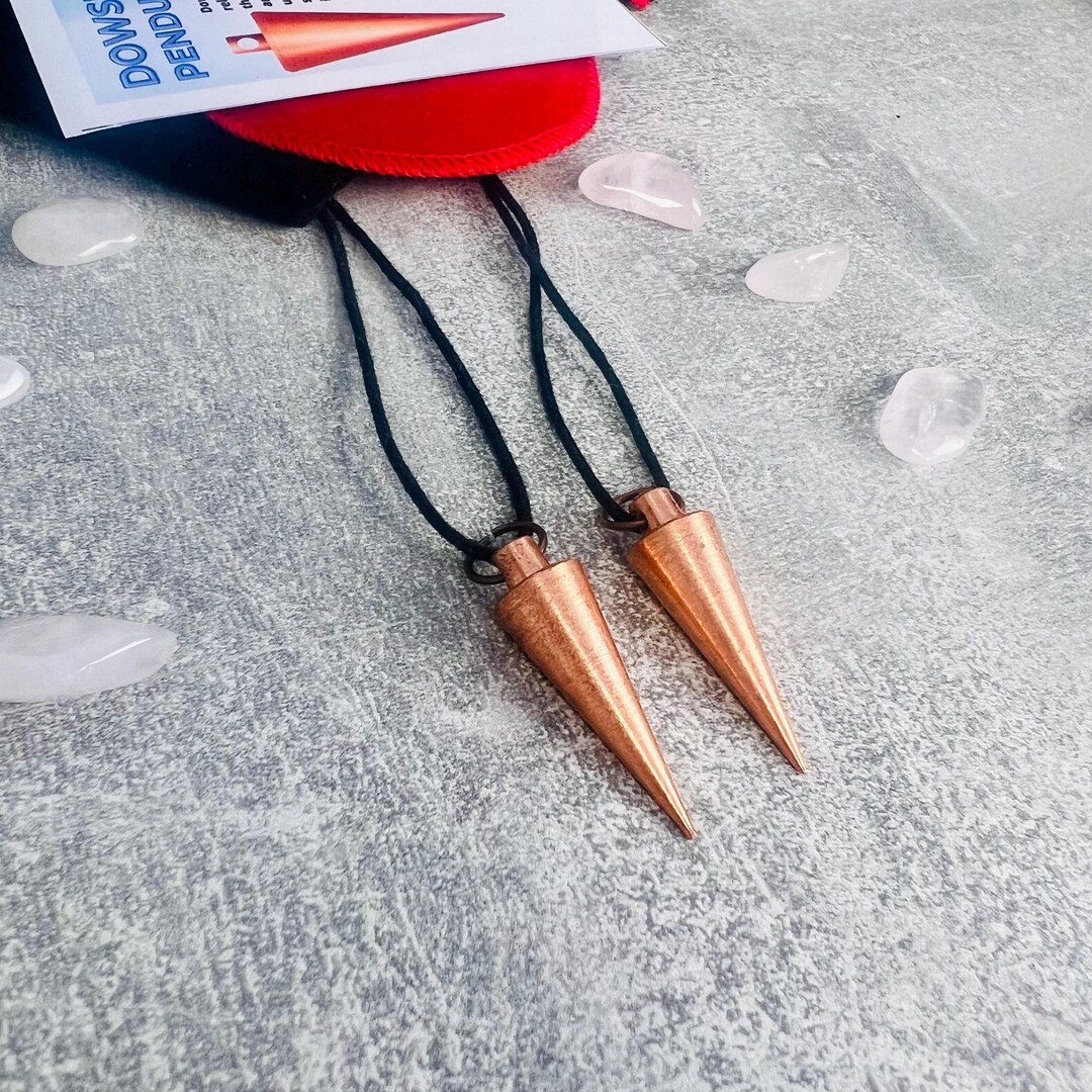 2pcs 100% Copper Dowsing Pendulum With Amethyst 2 Solid Copper ...