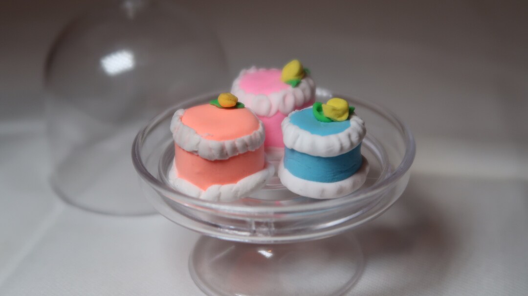 Mini Clay Cakes With Cake Stand - Etsy