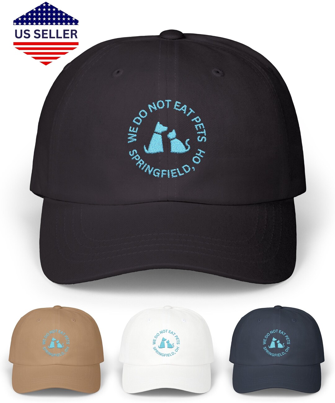 We Do Not Eat Pets Debate Ohio Hat, Kamala 2024, Trump Pets Embroidered ...