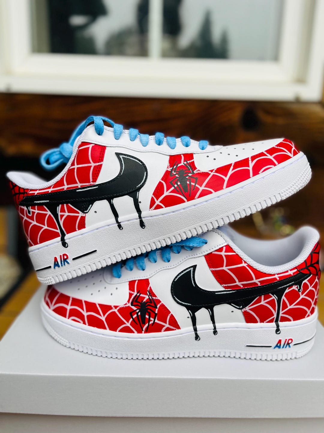 Custom Hand Painted Adult Spiderman Air Force 1 Shoes - Etsy