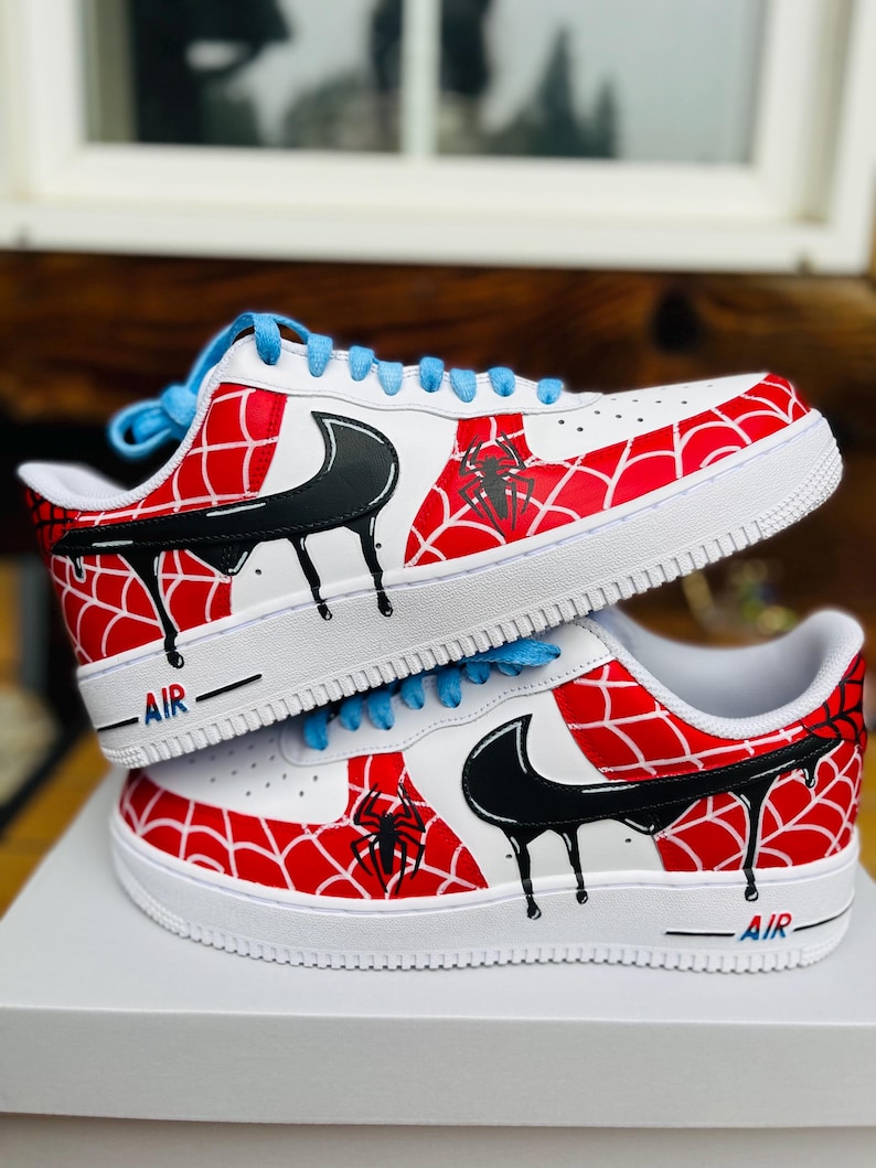 Custom Hand Painted Adult Spiderman Air Force 1 Shoes - Etsy
