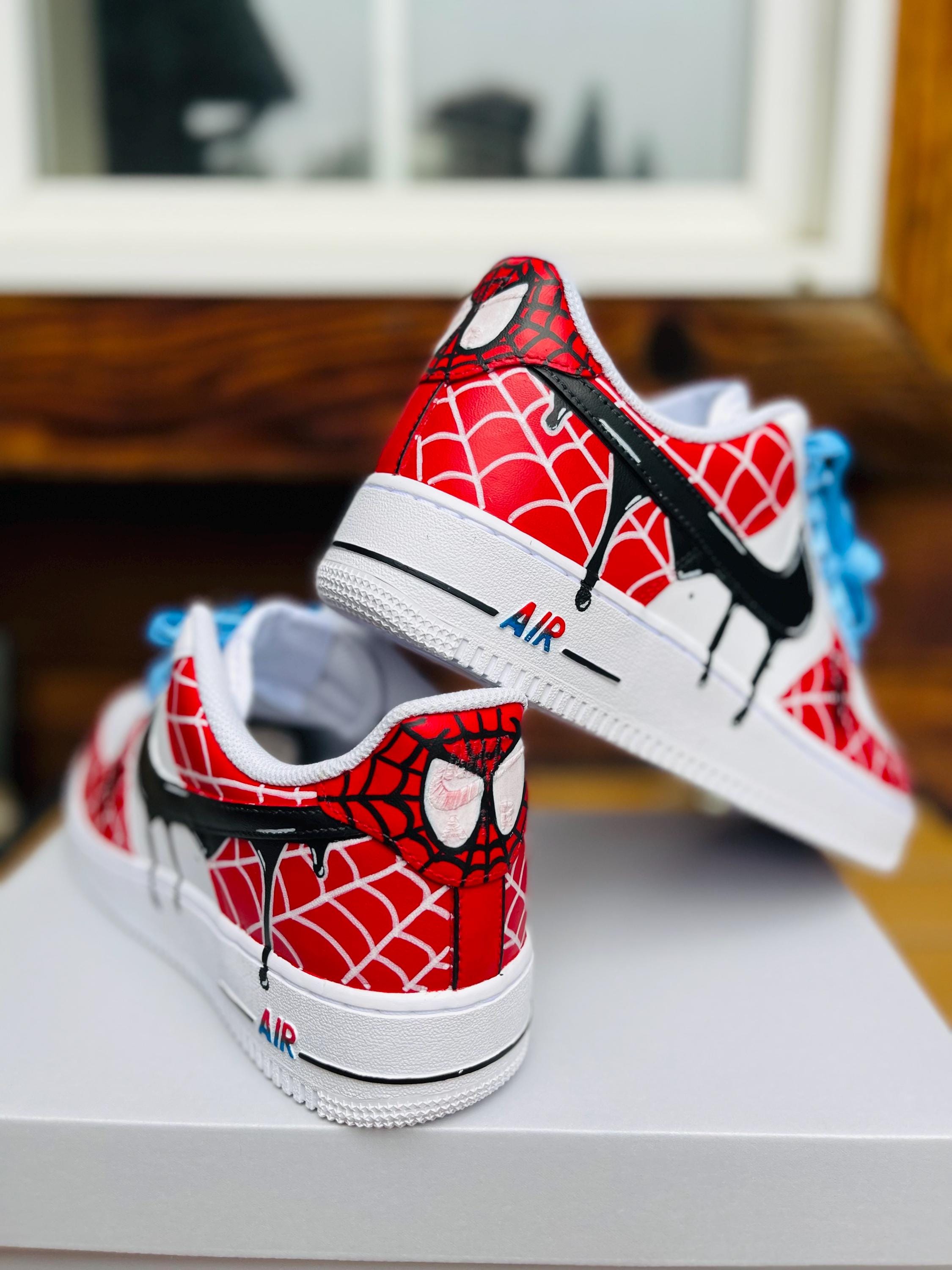 Custom Hand Painted Adult Spiderman Air Force 1 Shoes - Etsy