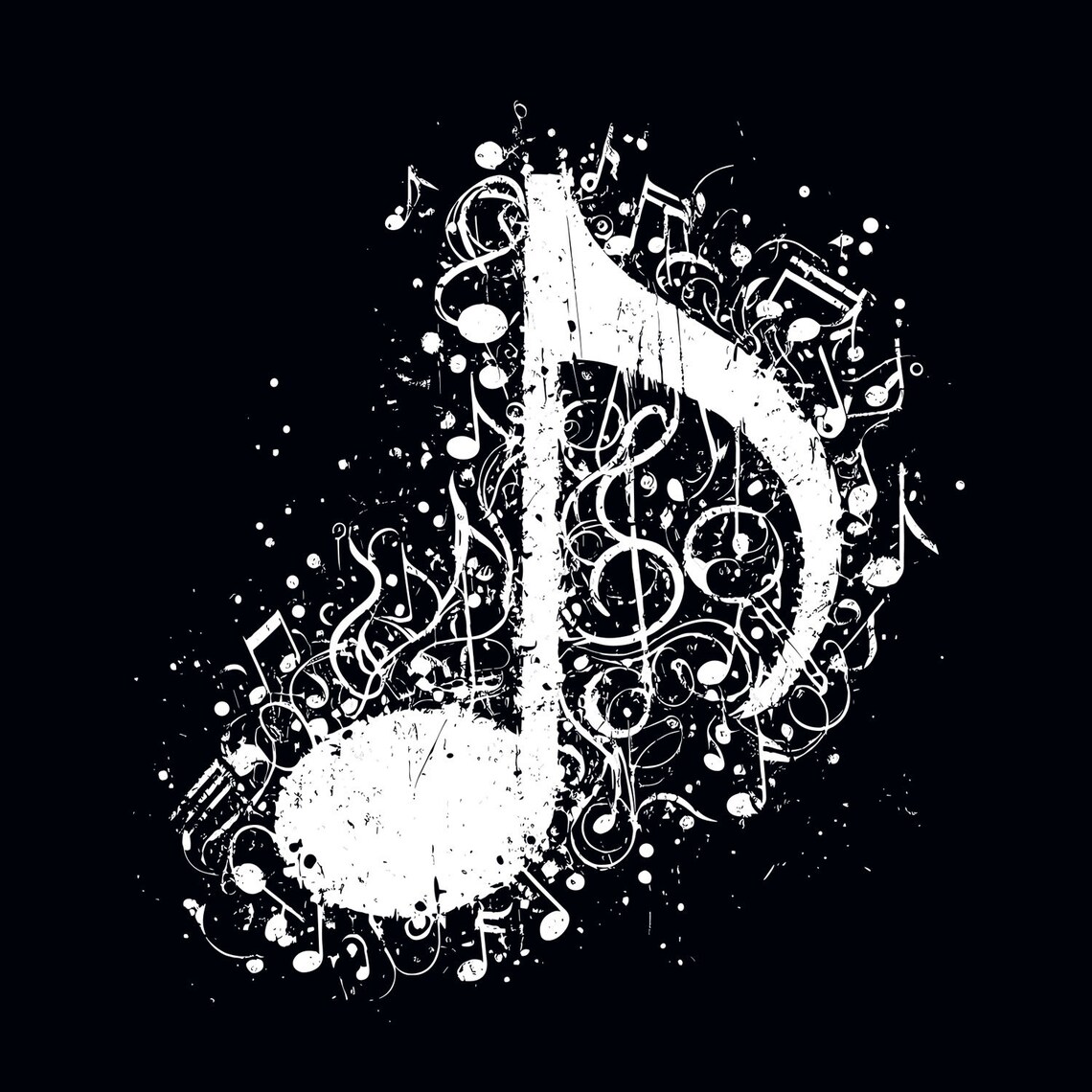 Artistic Musical Note Design PNG File - for Use on POD - Etsy