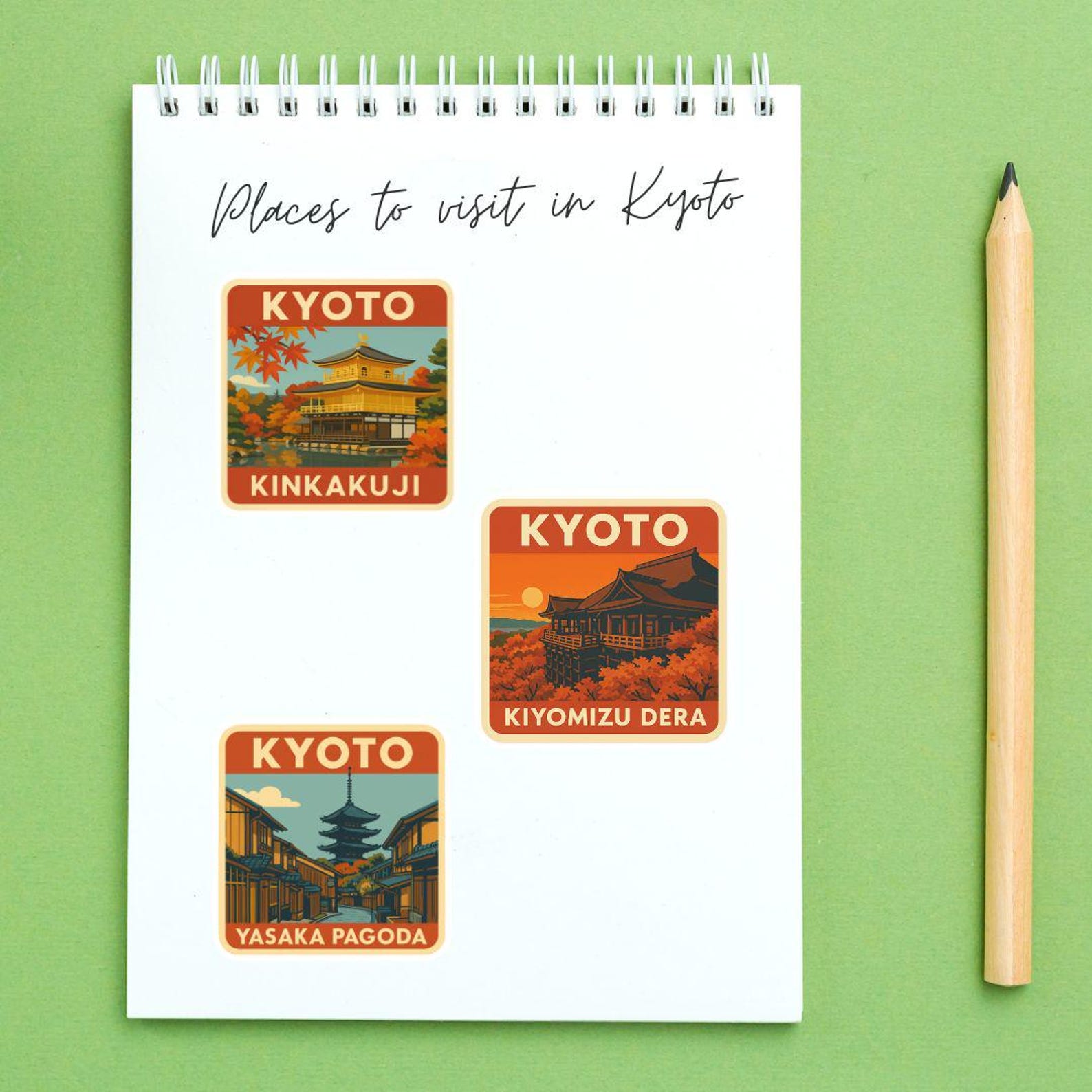 Kiyomizu Dera Kyoto Sticker – Travel Sticker Japan for Scrapbook ...
