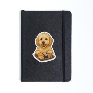 Goldendoodle Sushi Sticker – Cute Dog With Sushi Vinyl Decal - Etsy