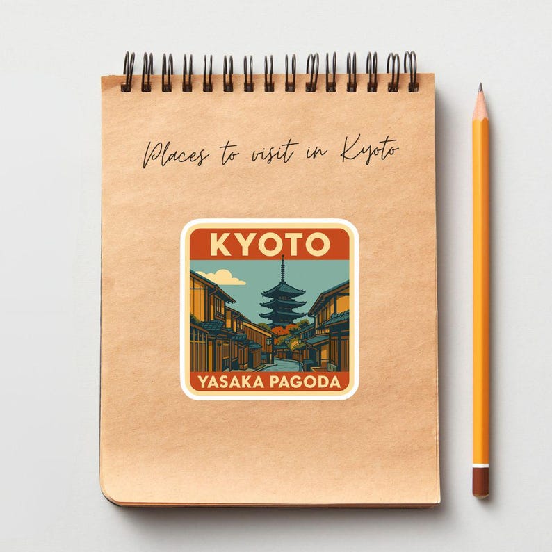 Kyoto Yasaka Pagoda Sticker Japan Travel Sticker for Scrapbook ...