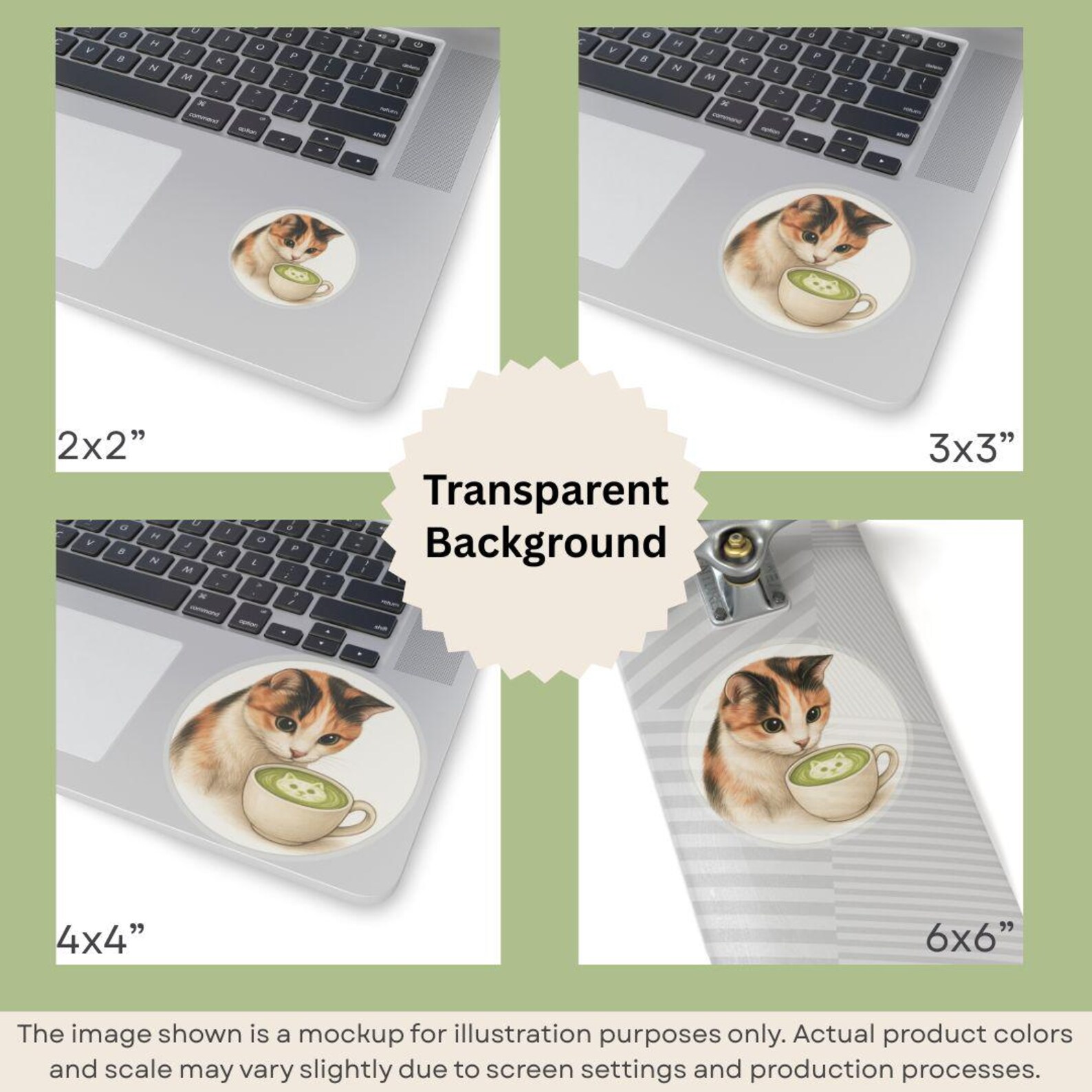 Cat Matcha Latte Sticker – Kawaii Cat Sticker for Matcha Lovers ...