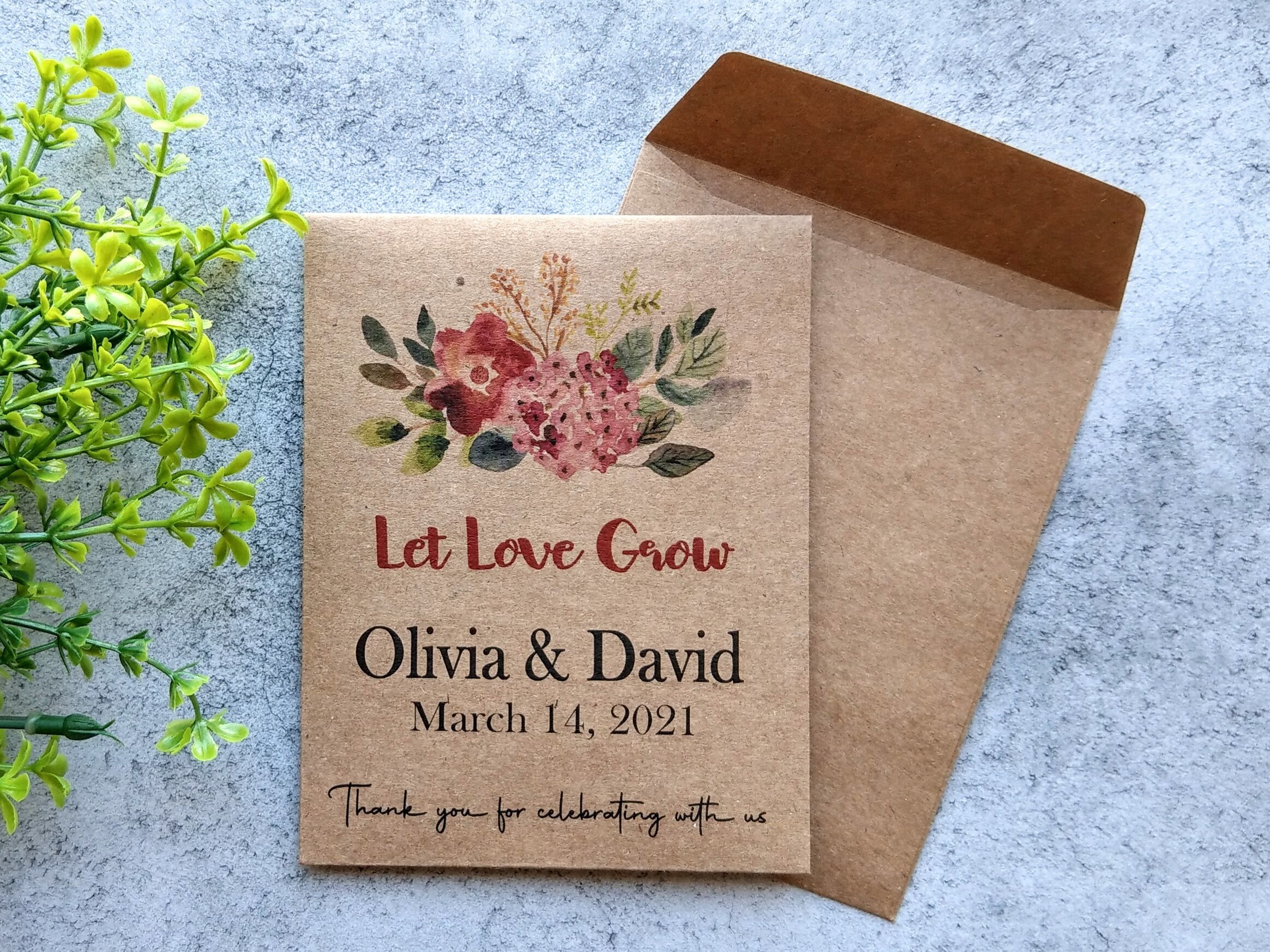 Wedding Favor Guests in Bulk Rustic Kraft Seed Envelope - Etsy