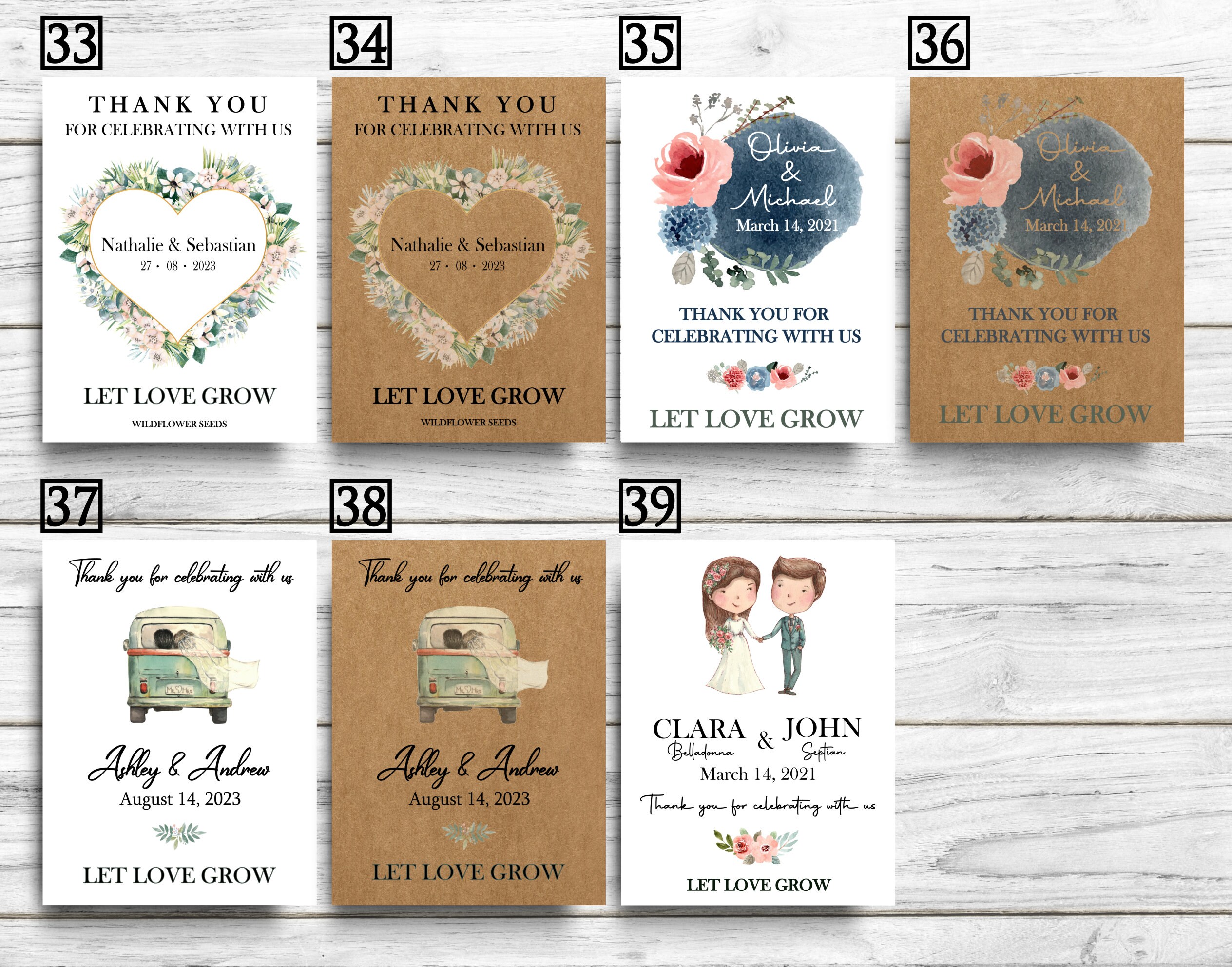 Flower Seed Bulk Favors, Custom Seed Wedding Favors, Wedding Seed ...