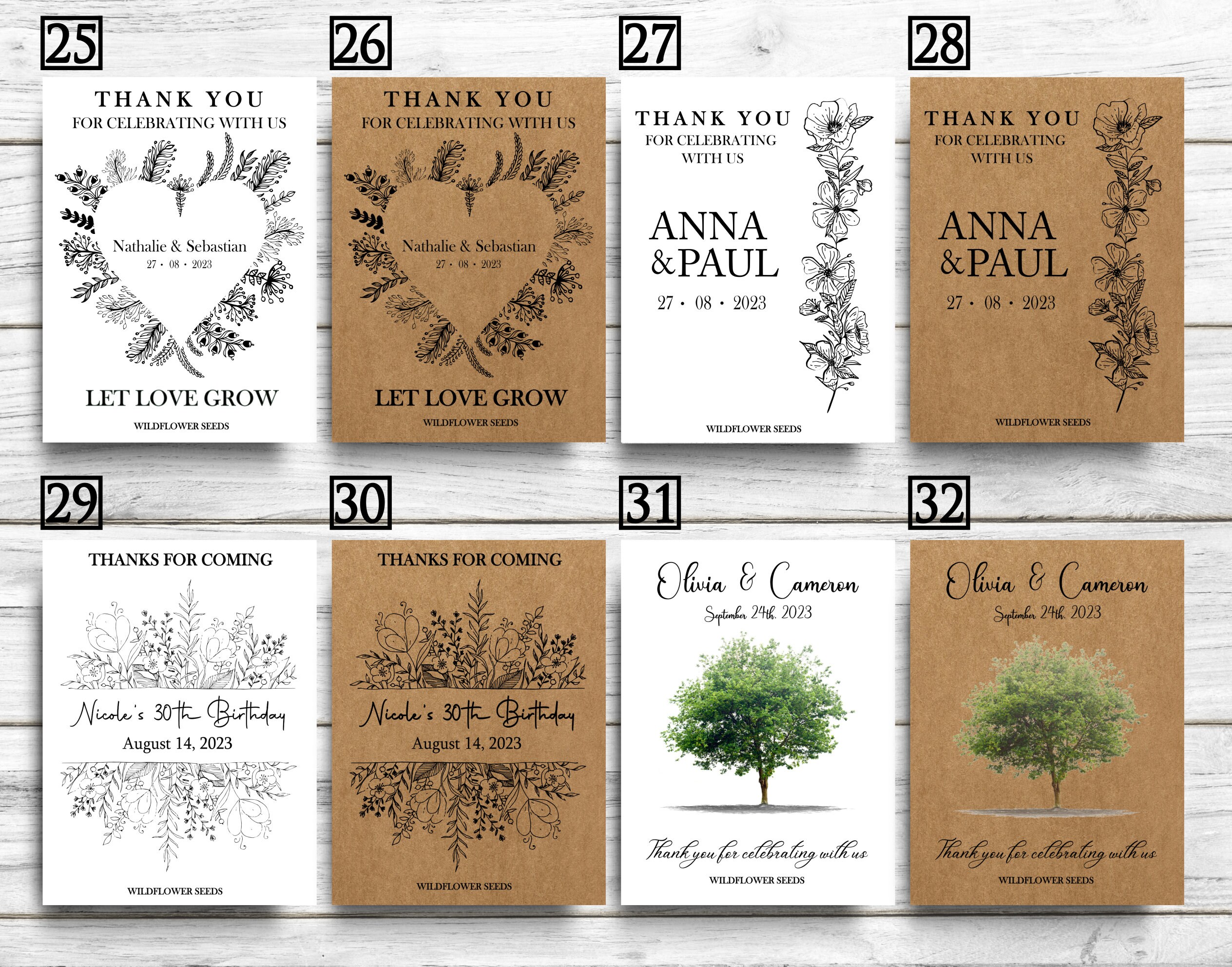 Flower Seed Bulk Favors, Custom Seed Wedding Favors, Wedding Seed ...