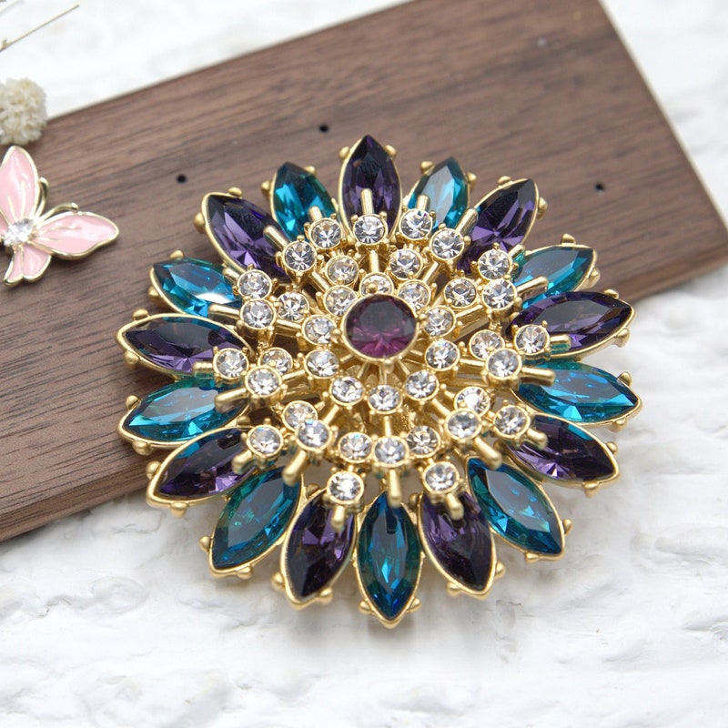 Gemstone Brooch - Etsy