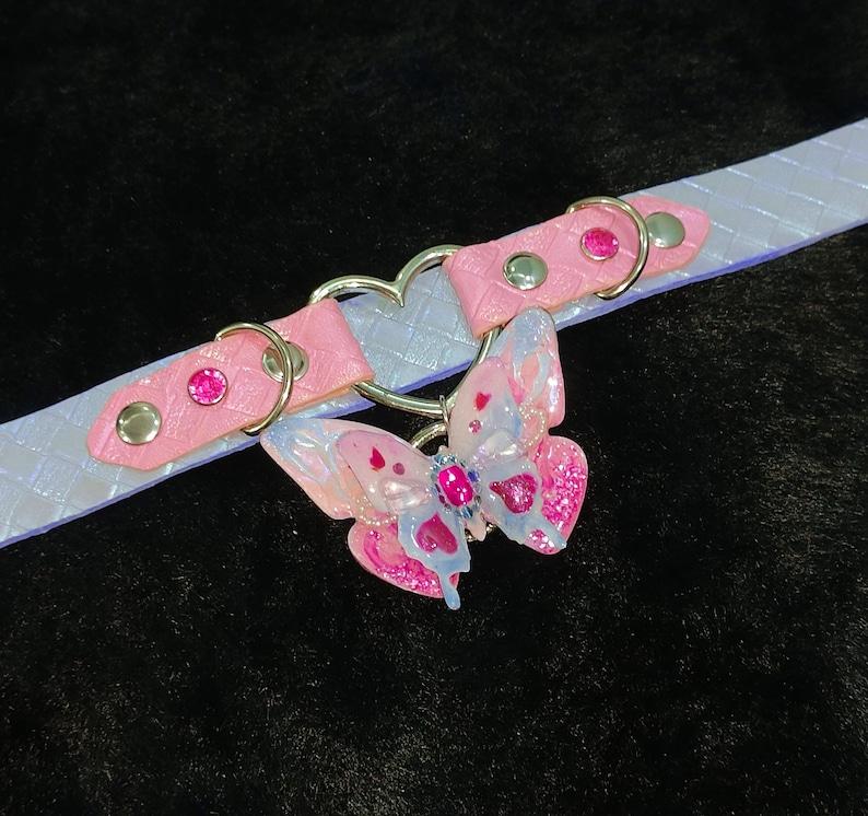 Butterfly Collar Necklace/hand-painted Butterfly/artistic Leather ...