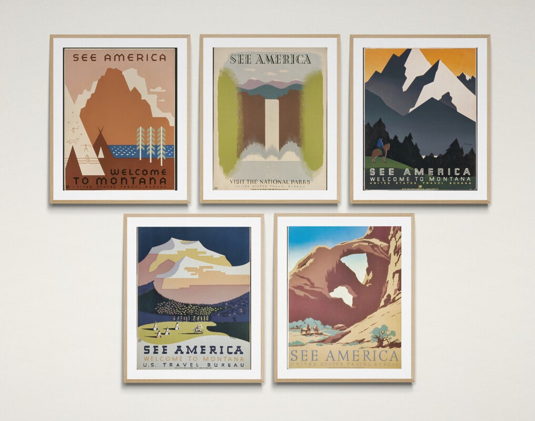 National Parks, See America Travel Posters, Vintage, Montana, Gallery ...