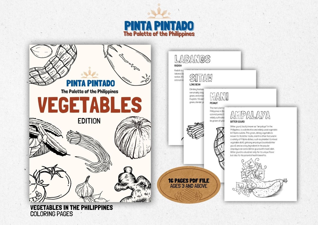 Vegetables in Filipino Coloring Pages Printable Coloring Book in ...
