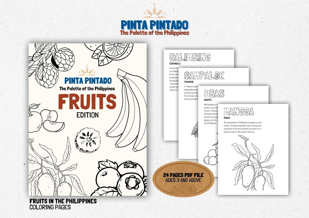 Fruits in Filipino Coloring Pages Printable Coloring Book Fruits in ...