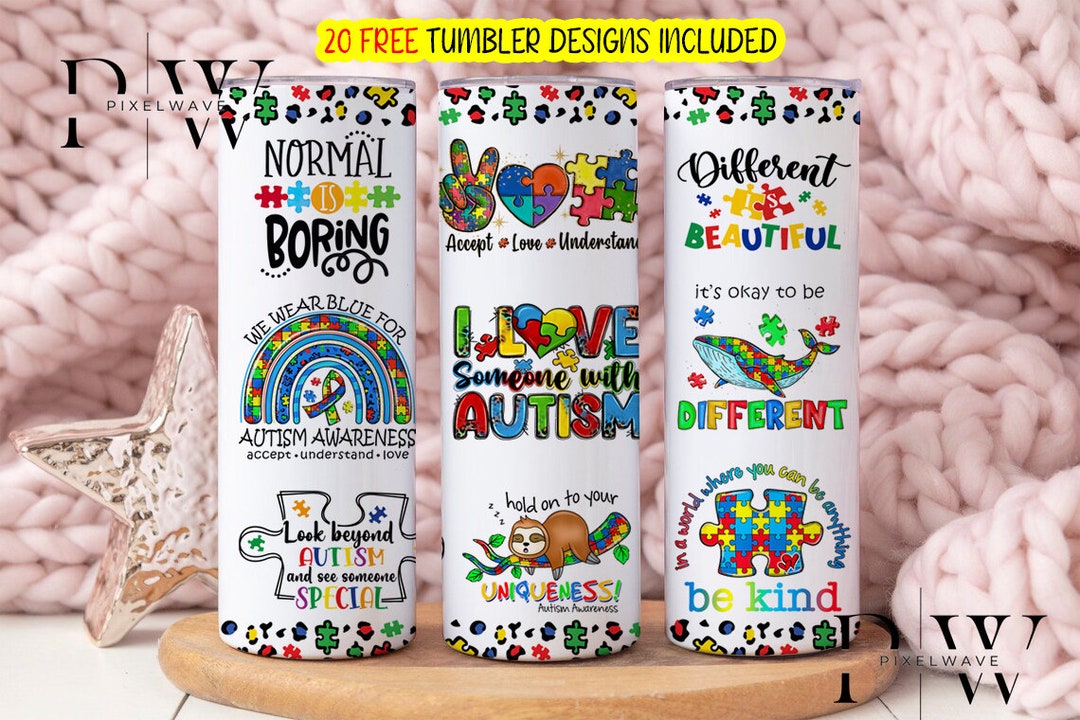 Autism Tumbler, 20oz Skinny Tumbler Design, Autism Wrap PNG, Autism ...