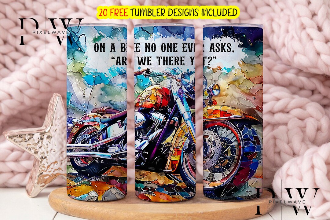 Motorcycle Tumbler Wrap, Motorcycle Sublimation Designs for Digital ...