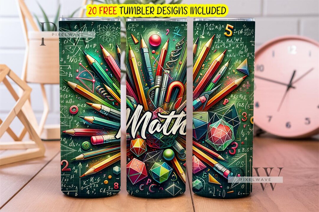 Math Teacher Tumbler Wrap Design PNG 20oz Skinny Tumbler Sublimation ...