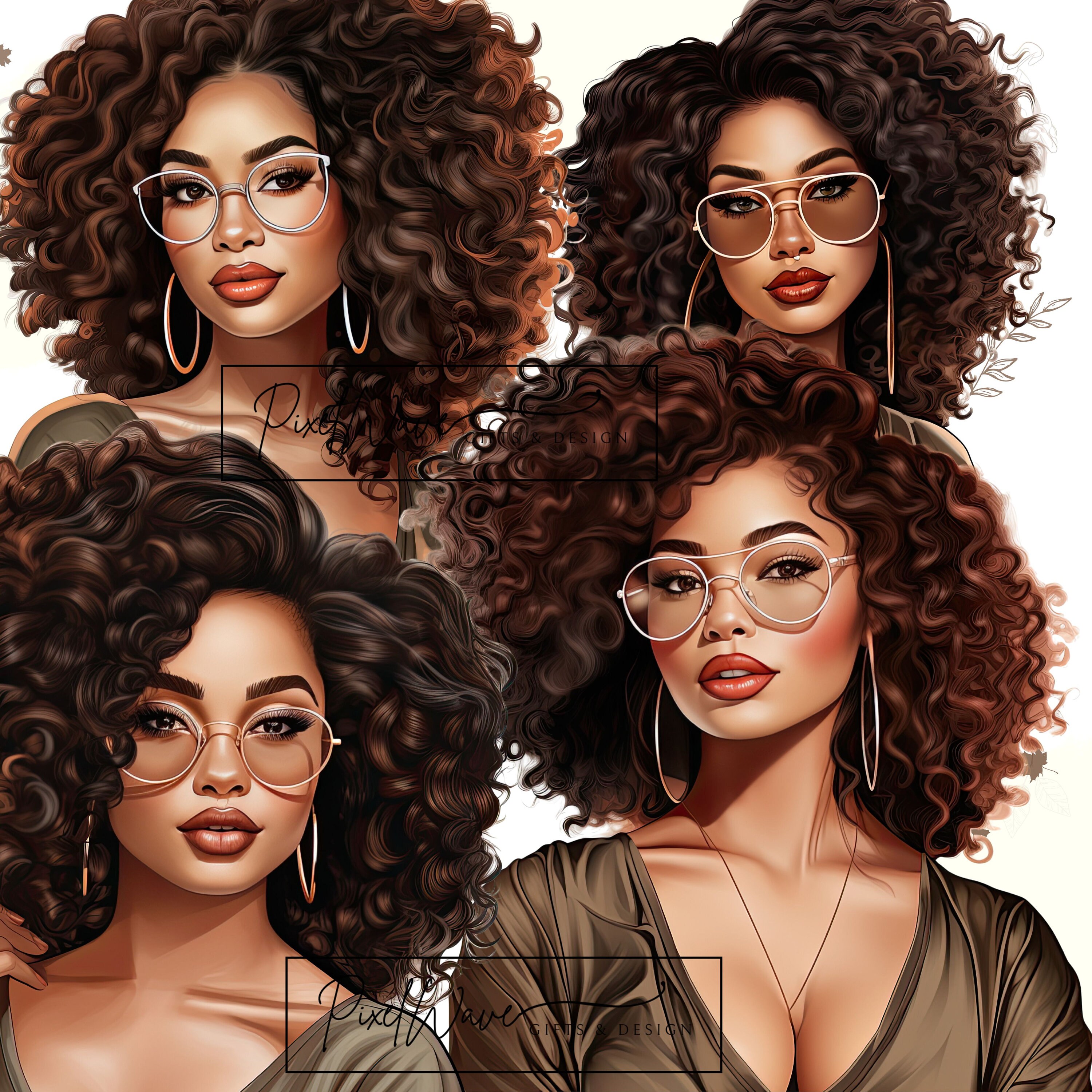 10 Watercolor Black Girl Clipart Fashion Clipart Black Girl - Etsy