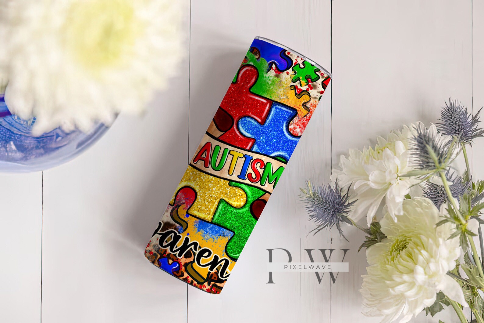 Autism Tumbler Png, Embrace Neurodiversity, Heart Rainbow Puzzle 20oz ...