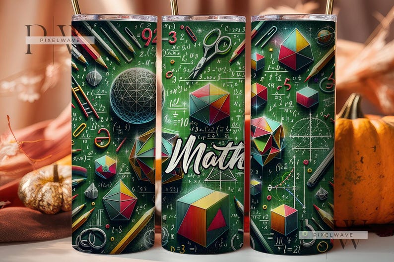 Math Teacher Tumbler Wrap Design PNG 20oz Skinny Tumbler Sublimation ...