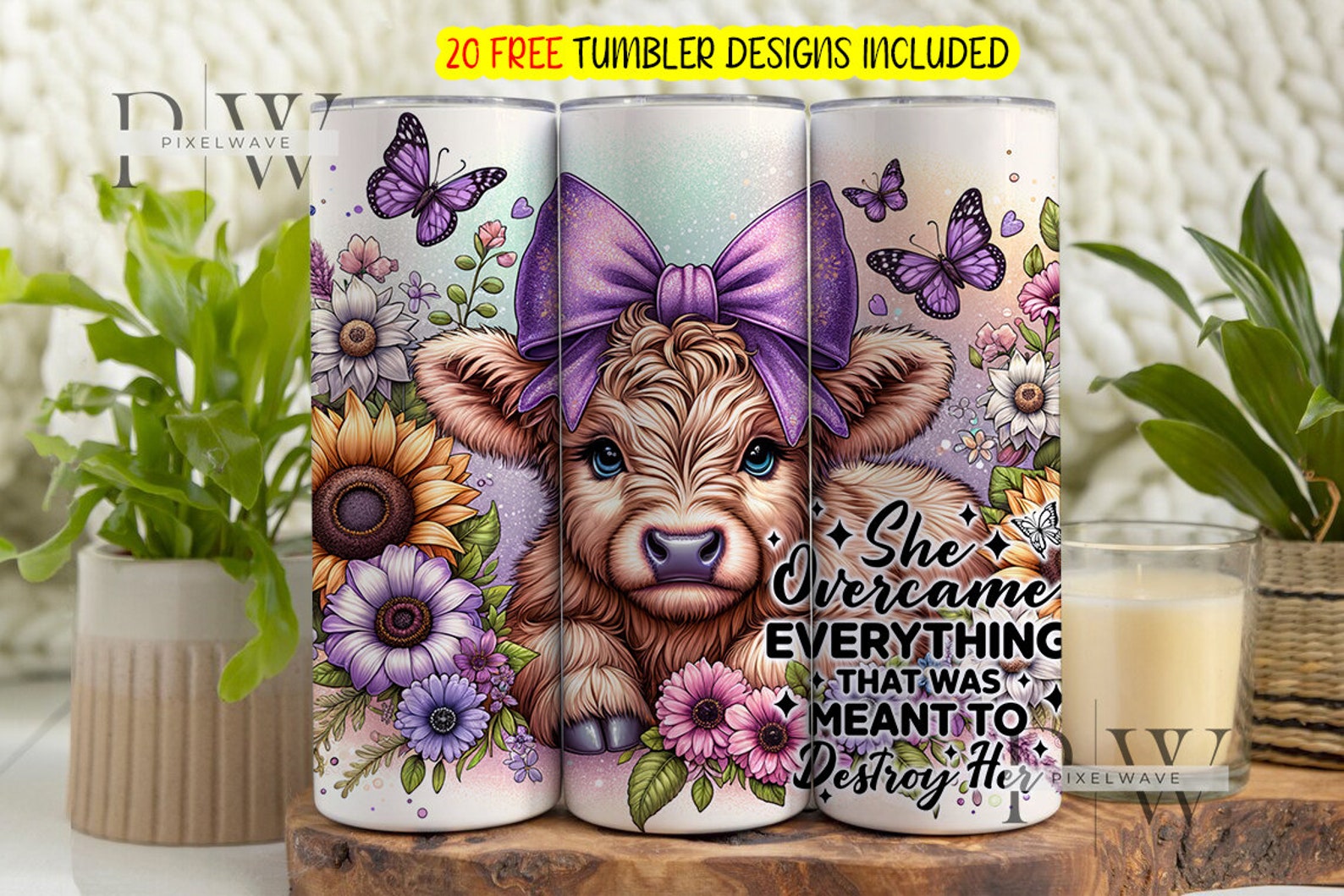 Positive Affirmations Tumbler Png, She Overcame Everything Meant to ...