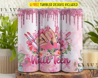 Nail Tech Sublimation Design PNG 20 Oz Skinny Tumbler Wrap - Etsy