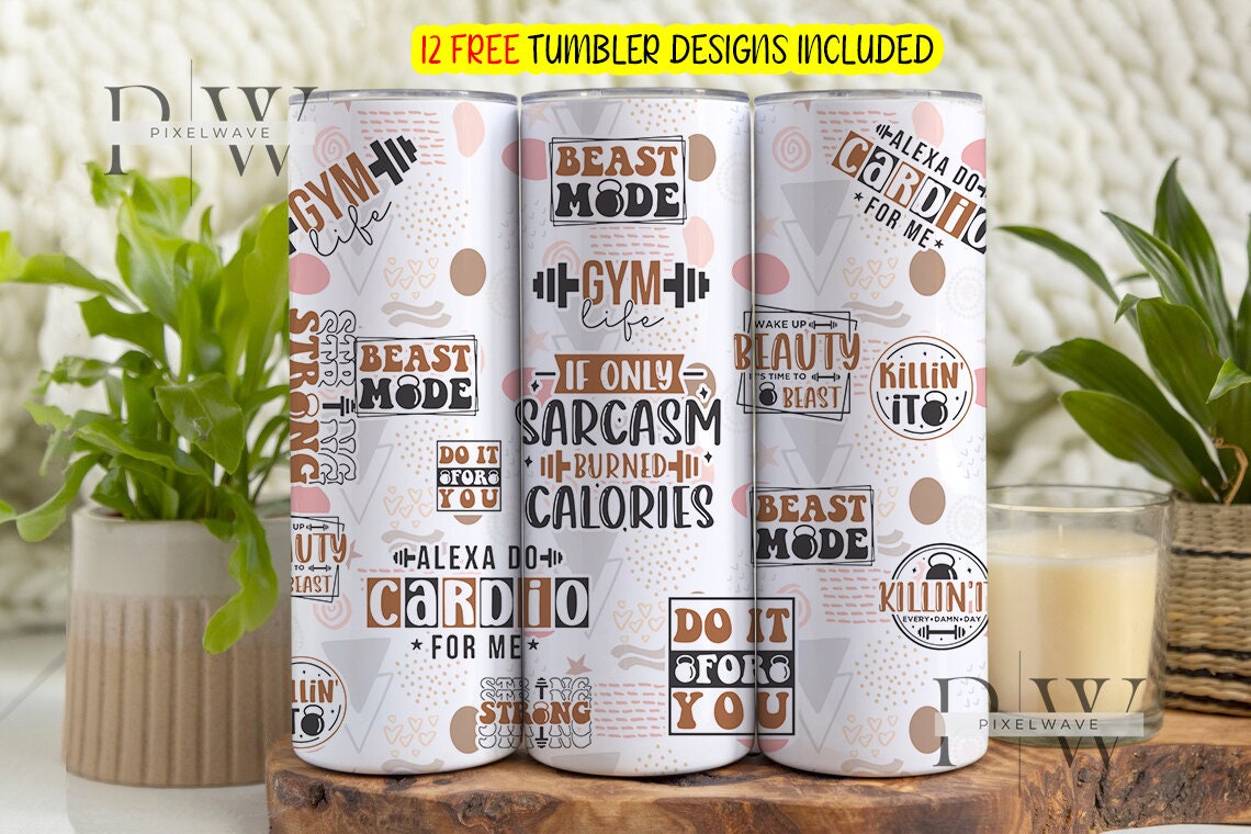 Fitness Girl’s 20oz Tumbler, Gym Fitness Sublimation Design, Fitness ...