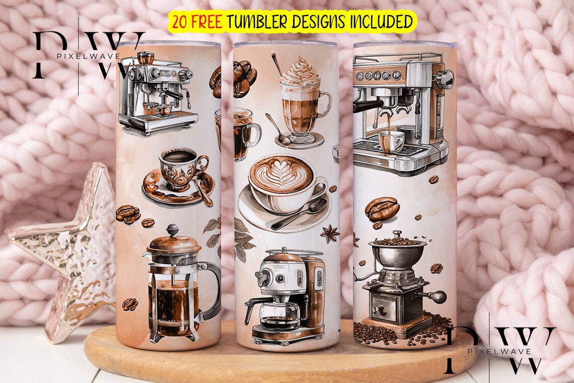 Coffee Tumbler Wrap PNG, Coffee Sublimation Tumbler, Coffee 20 Oz ...