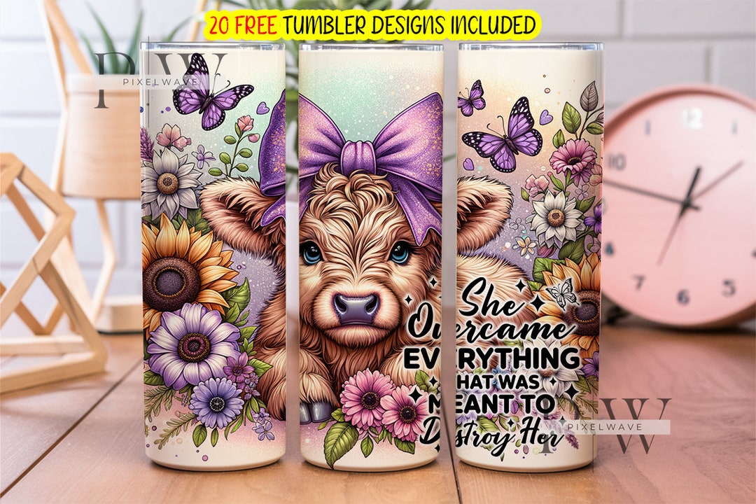 Positive Affirmations Tumbler Png, She Overcame Everything Meant to ...