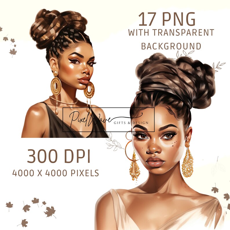17 Watercolor Black Girl Clipart, Fashion Clipart, Black Girl Clipart ...