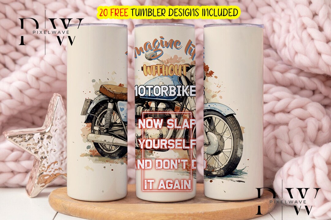 Motorcycle Tumbler Wrap, Motorcycle Sublimation Designs for Digital ...