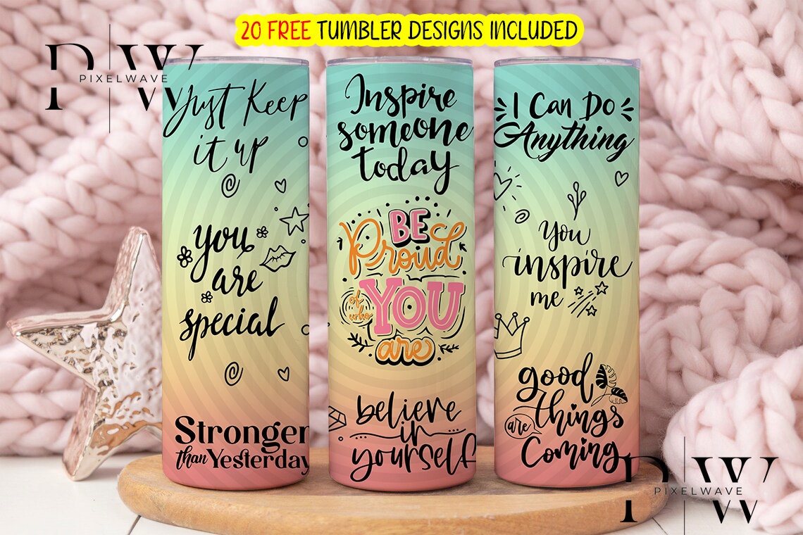 Positive Affirmation Tumbler Wrap, Inspirational Quotes Tumbler Wrap ...