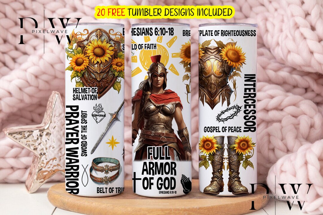 Armor of God Tumbler Wrap 20oz Skinny Sublimation Digital Download ...