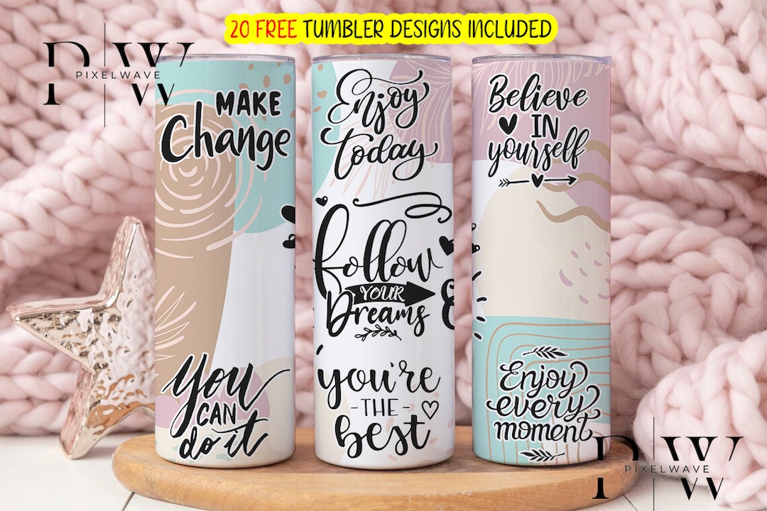 Positive Affirmation Tumbler Wrap, Inspirational Quotes Tumbler Wrap ...
