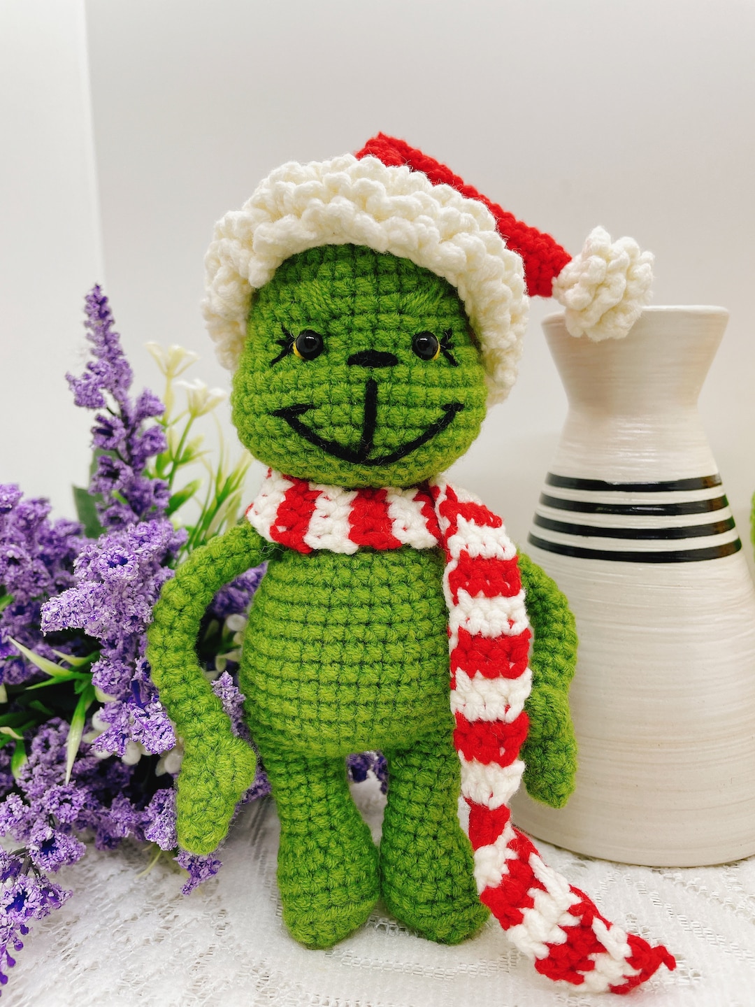 Crocheted Grinch Stuffed Animal, Stuffed Grinch, Green Holiday Monster ...