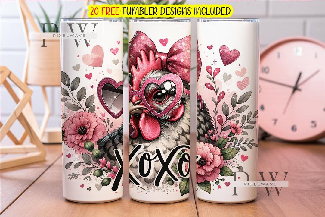Xo Xo Farm Animal Flower Sublimation Design , Chicken Tumbler Wrap PNG ...