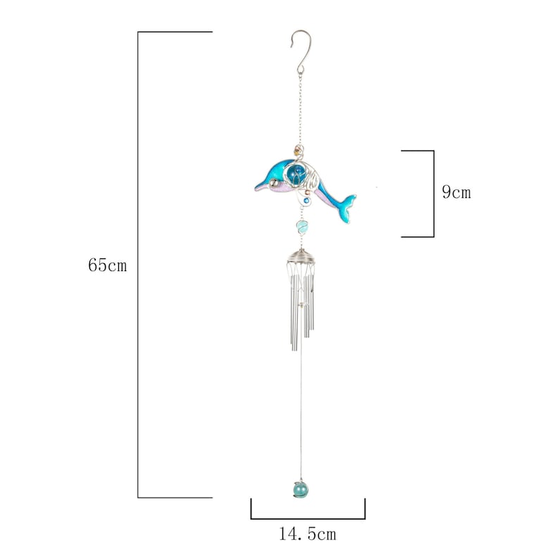 Dolphin Wind Chimes Ocean Animal Wind Chime Metal Hanging - Etsy