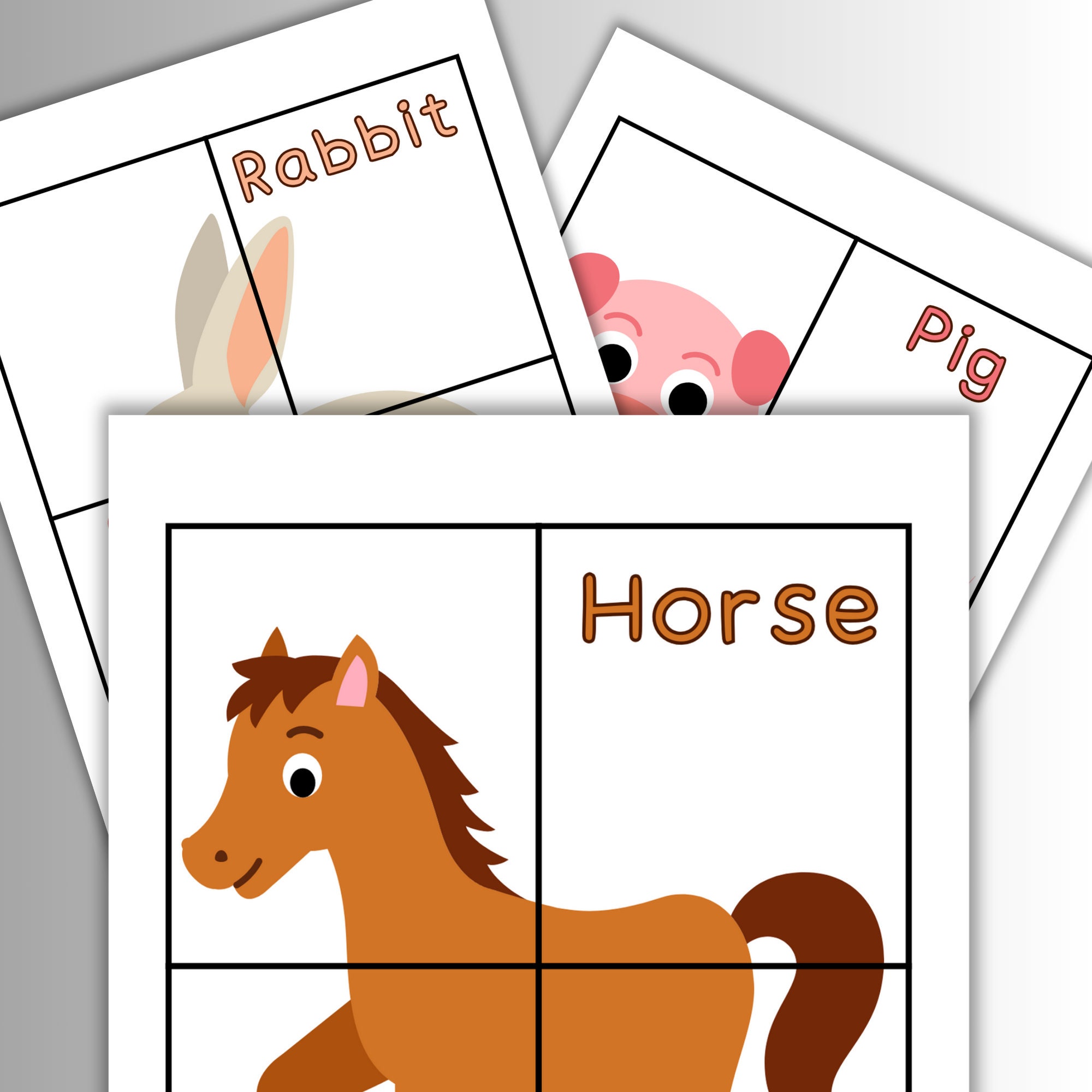 Printable Puzzle Farm Animals Printable Puzzle for Kids - Etsy