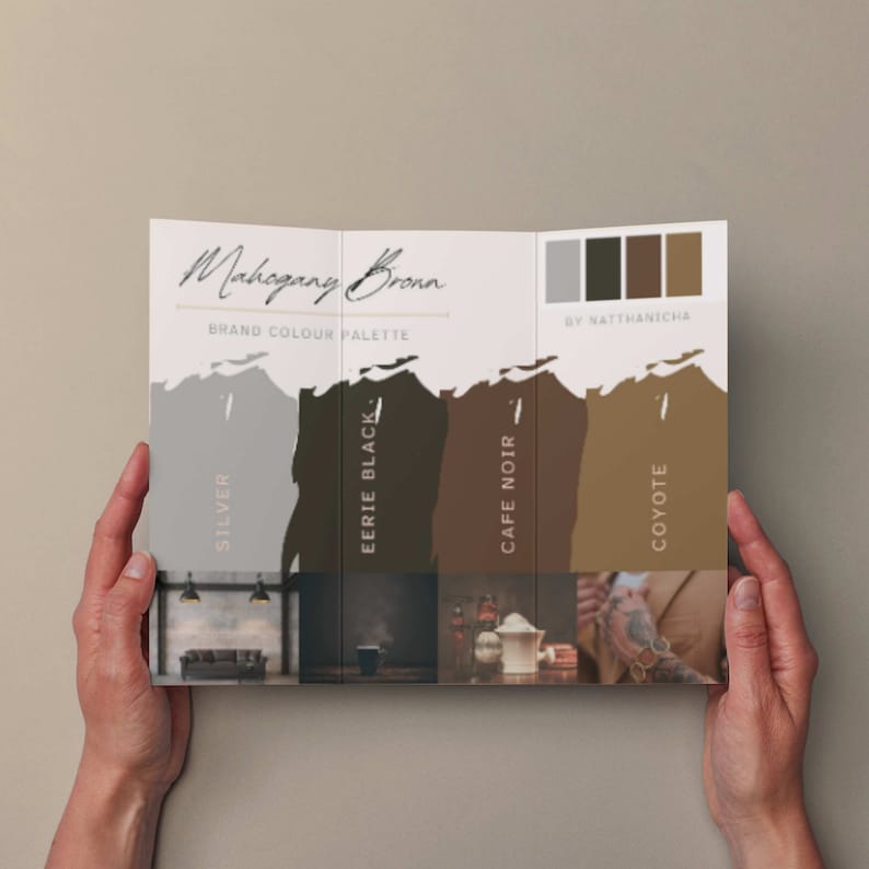 Mahogany Brown Brand Color Palette: Editable Canva Template - Etsy