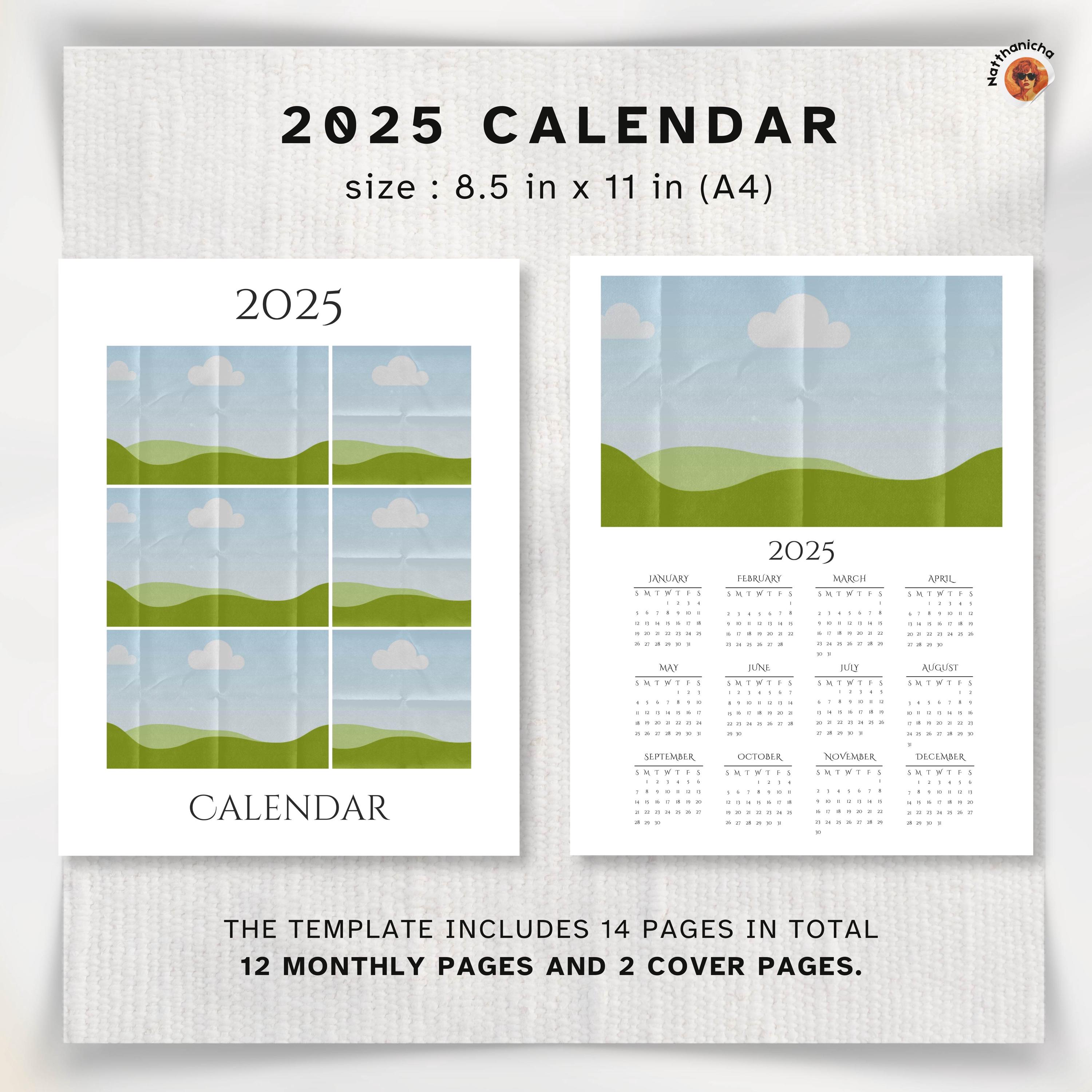 2025, Canva Drag and Drop Multiple Calendar Templates, Easy to Edit ...