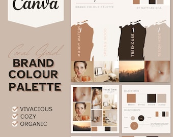 Deluxe Neutral Brand Palette Editable Canva Colour Palette With Hex ...