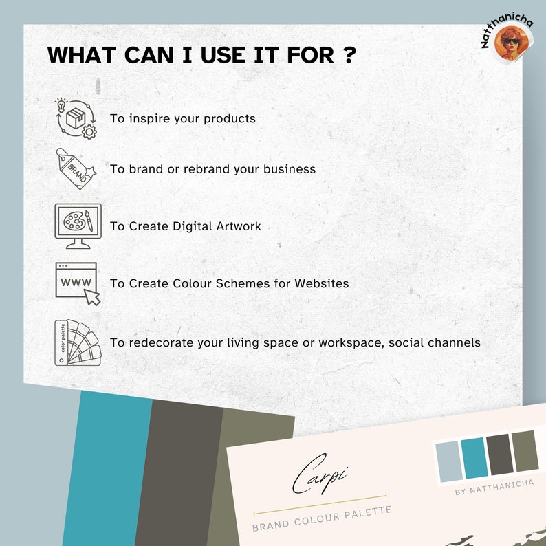 Blue Green Brand Color Palette: Canva Template With Hex Codes - Etsy