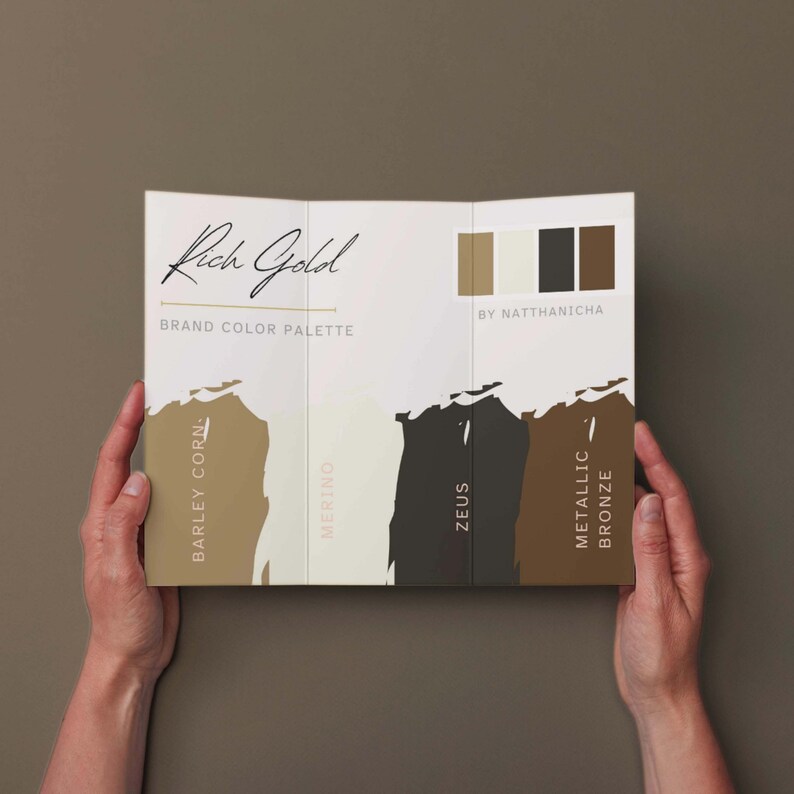 Rich Gold Brand Color Palette: Beige, Brown, Gold (editable Canva ...