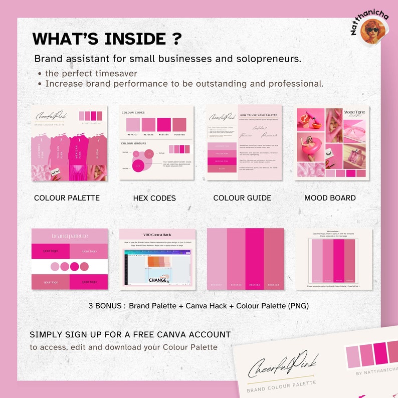Deluxe Pink Color Palette | Editable Canva Color Palette With Hex Codes ...