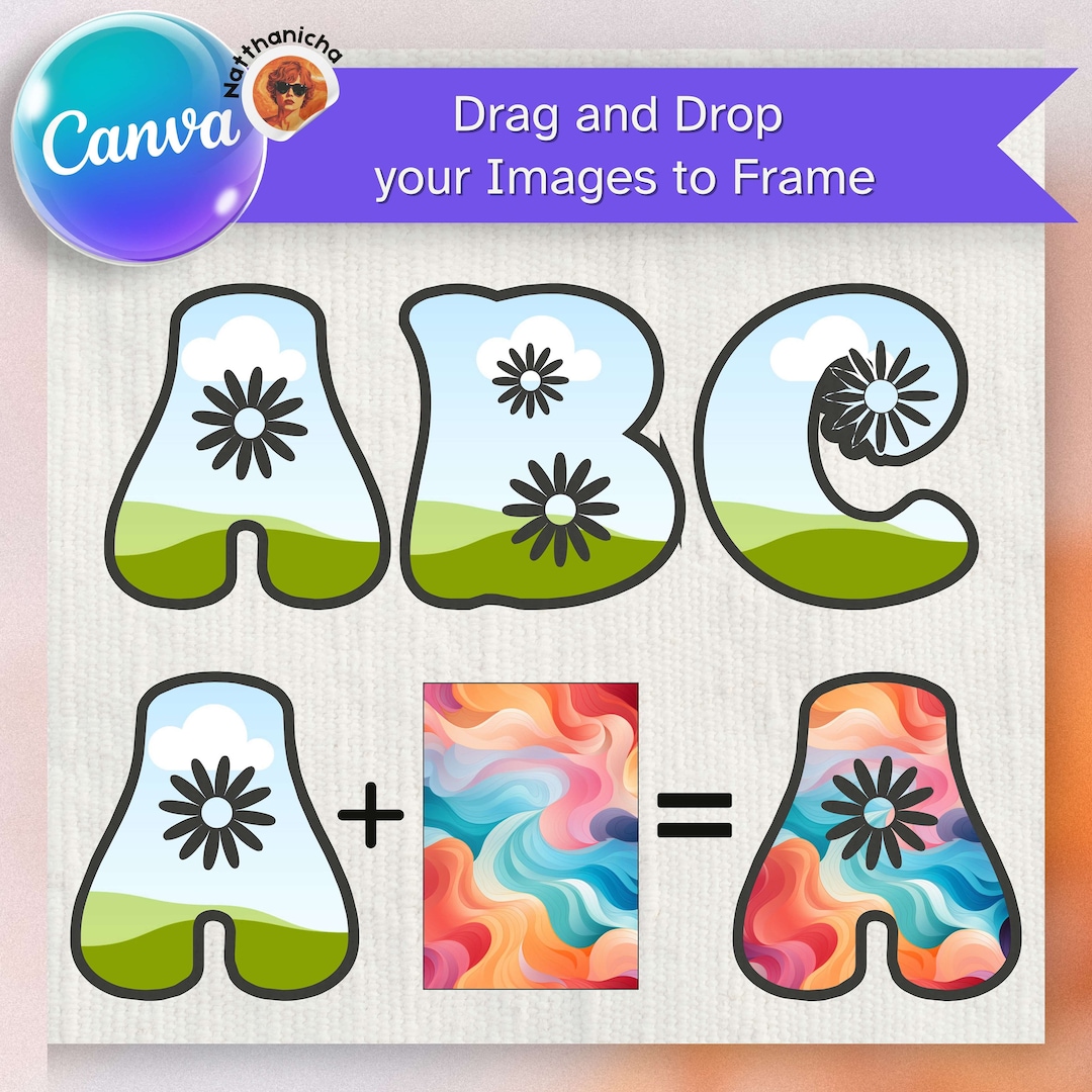 Canva Frame Letters Easy Drag and Drop Editable Doodle Letters Canva ...