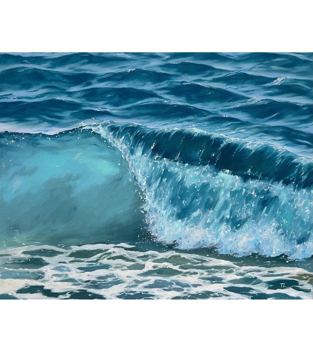 Original Oil Painting Ocean WAVE on Canvas. Seascape Big Wave Artwork ...