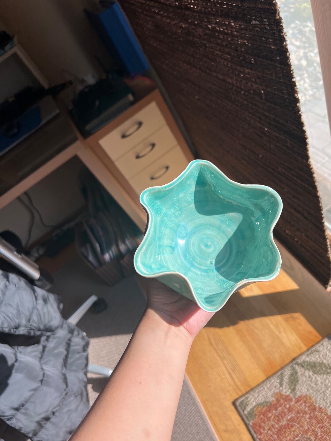 Wavy Aqua Bowl With Dynamic Coloring - Etsy